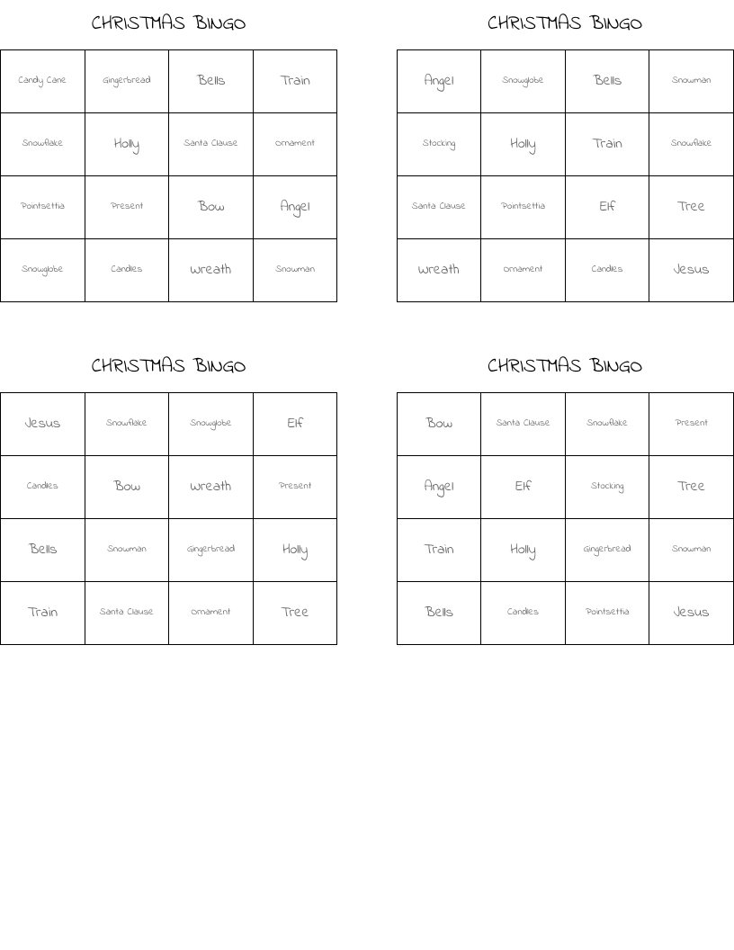 CHRISTMAS BINGO - WordMint