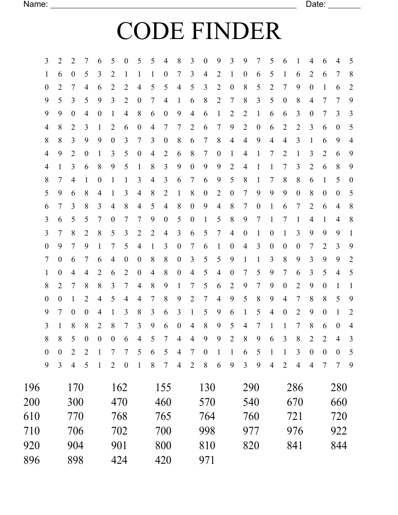 CODE FINDER Word Search WordMint