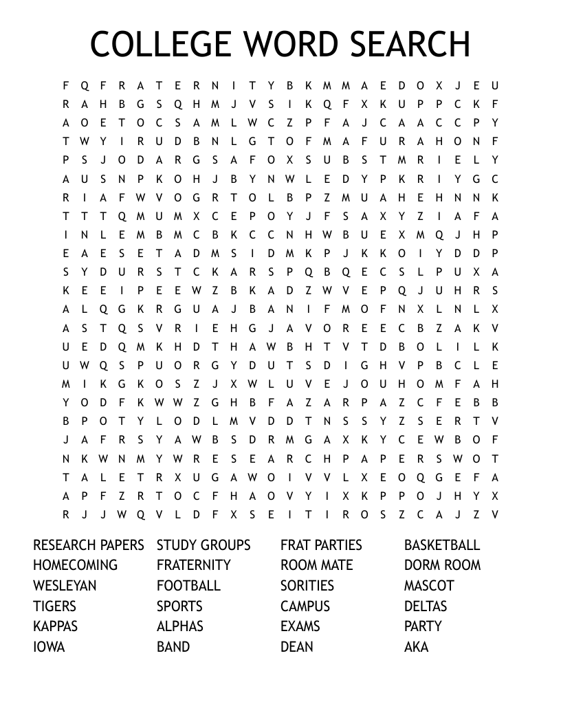 COLLEGE WORD SEARCH WordMint