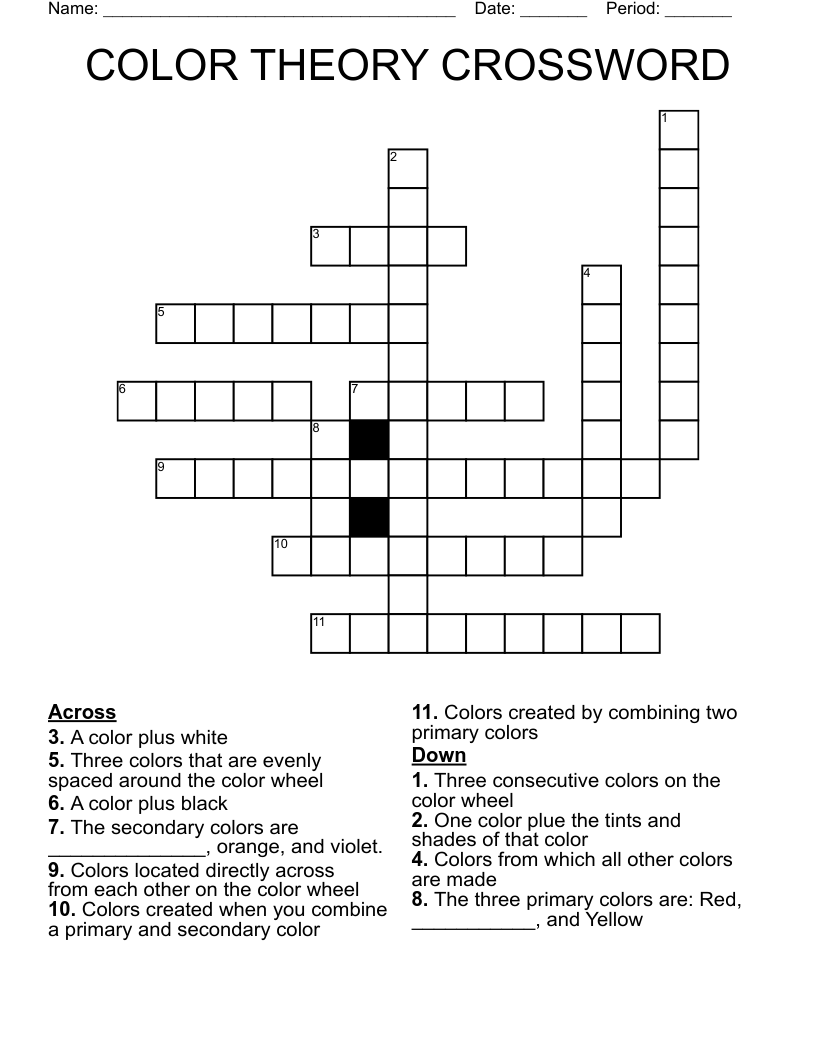 COLOR THEORY CROSSWORD WordMint