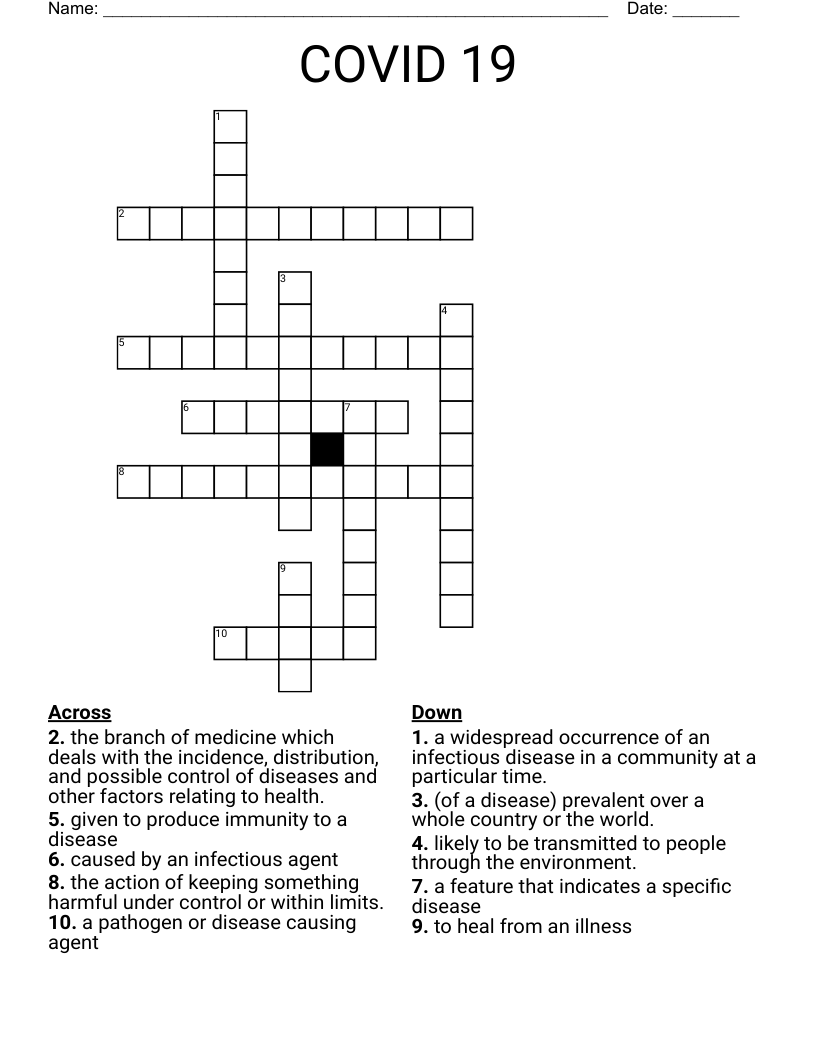 COVID 19 Crossword - WordMint