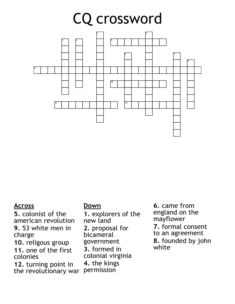 CQ crossword - WordMint