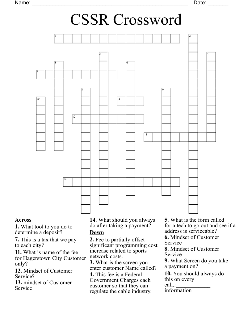 CSSR Crossword - WordMint
