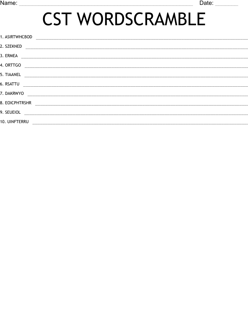 CST WORDSCRAMBLE - WordMint