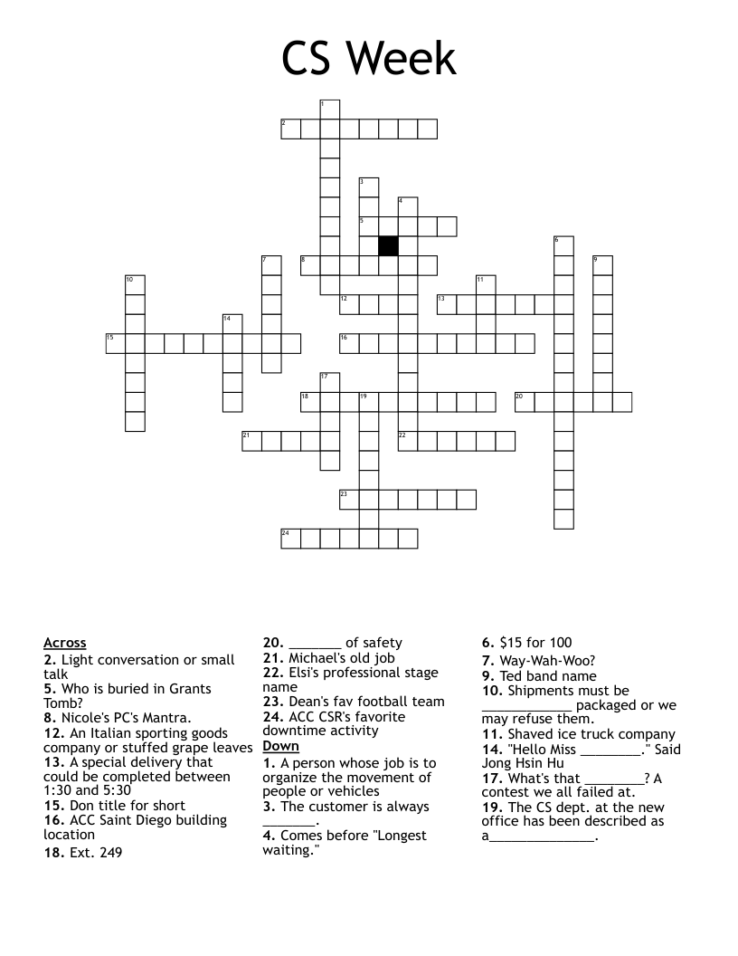 CS Week Crossword - WordMint