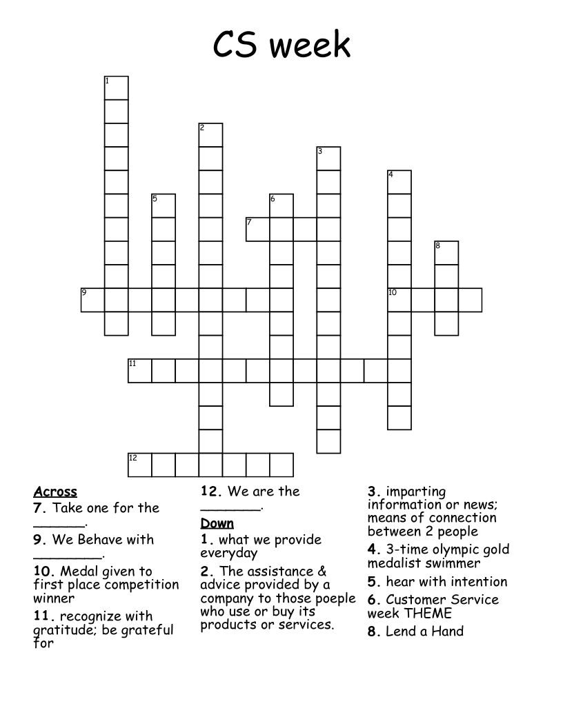 CS week Crossword - WordMint