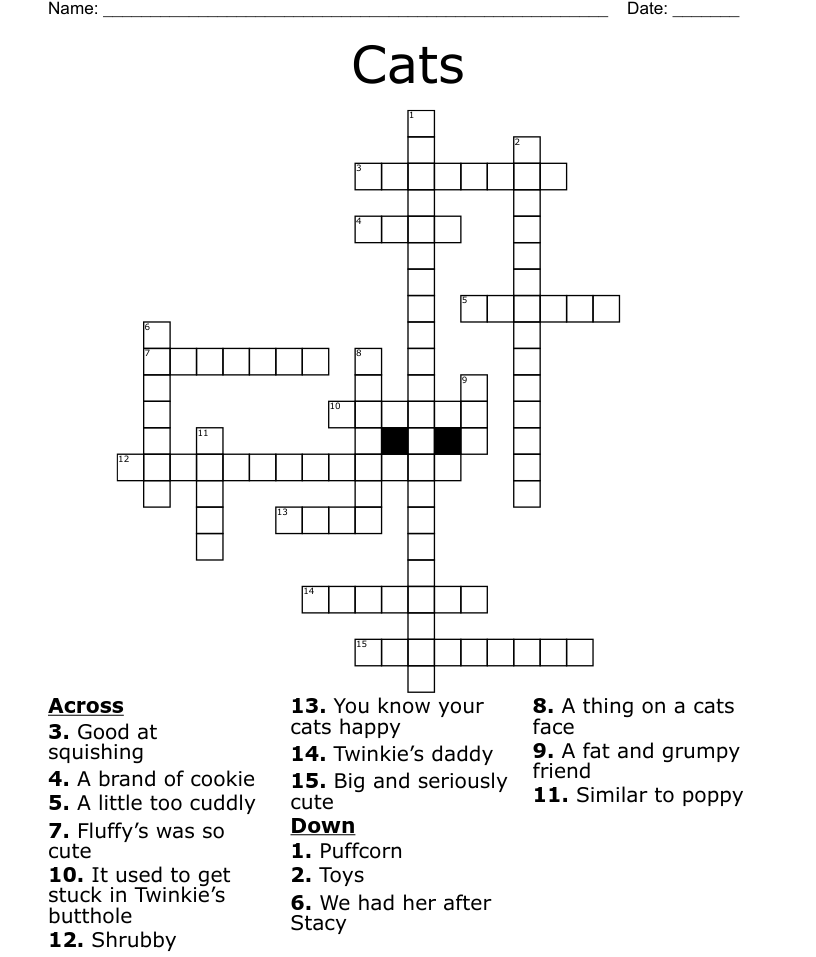 Kitty Cat Word Search - WordMint