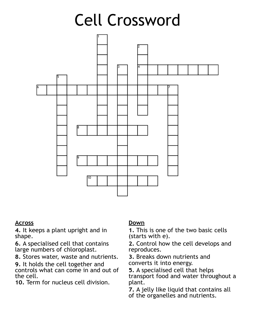 Cell Crossword - WordMint