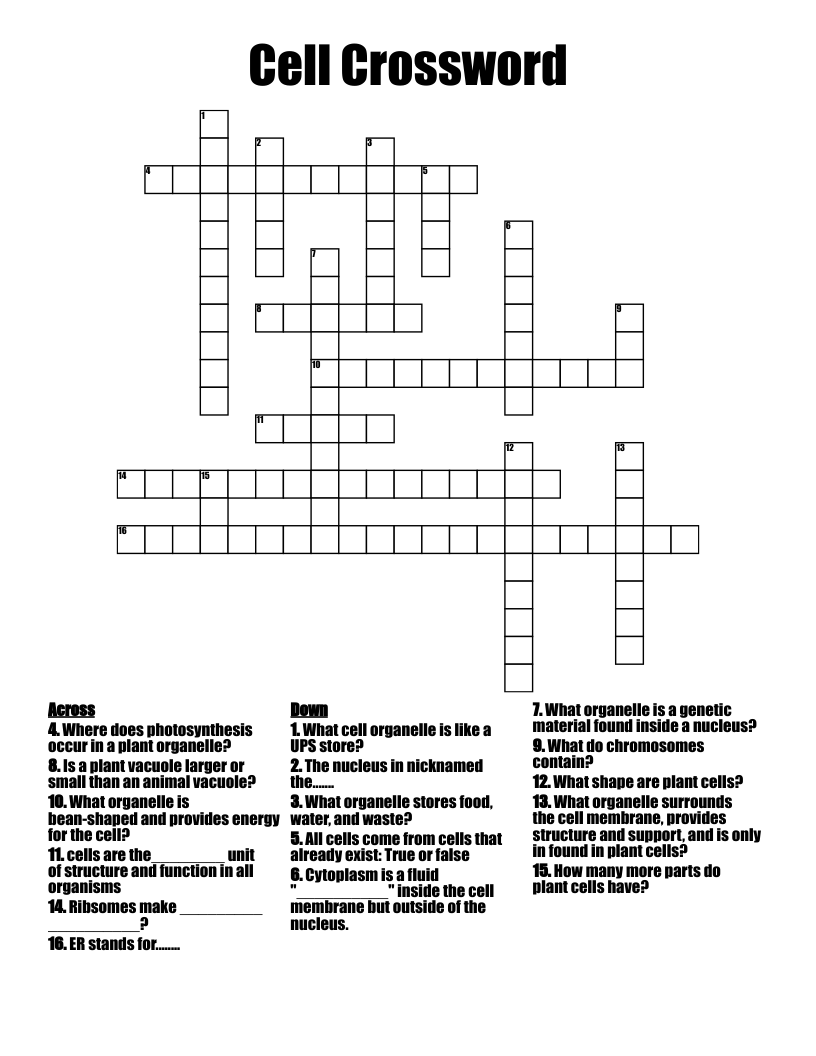 Cell Crossword - WordMint