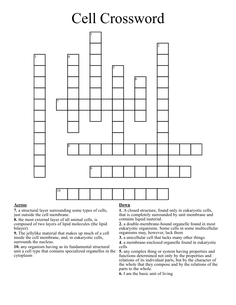 Cell Crossword - WordMint