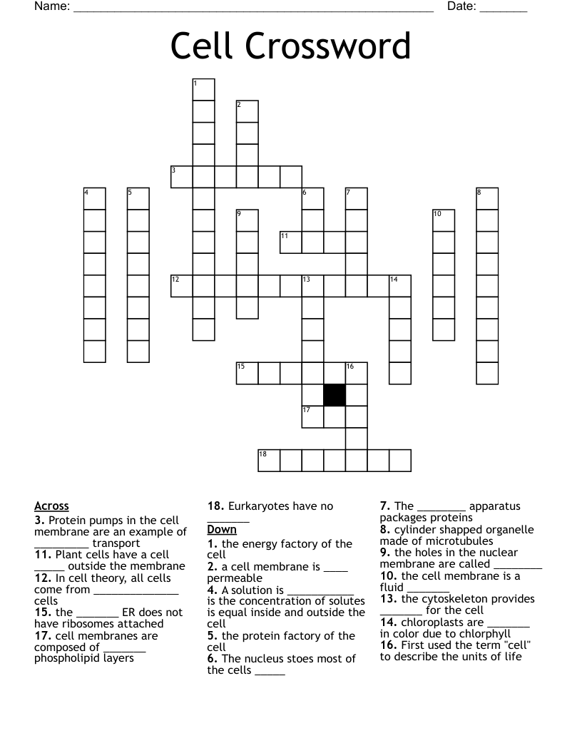 Cell Crossword - WordMint
