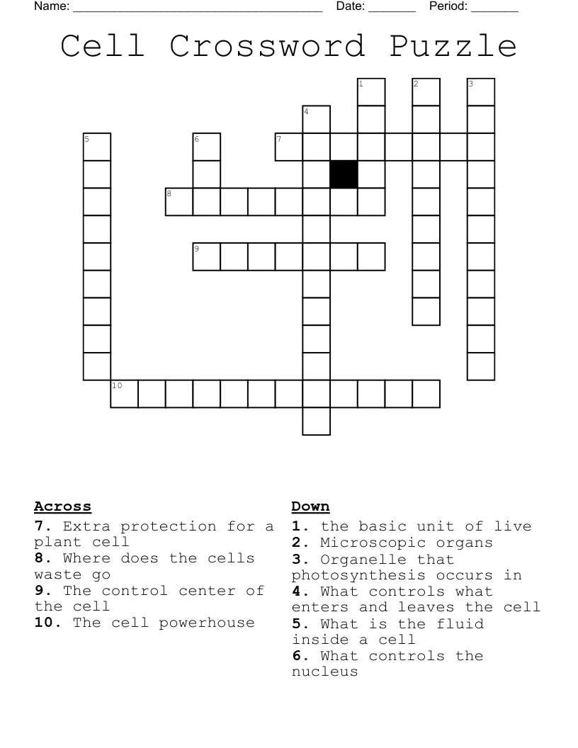 Cell Crossword Puzzle - WordMint