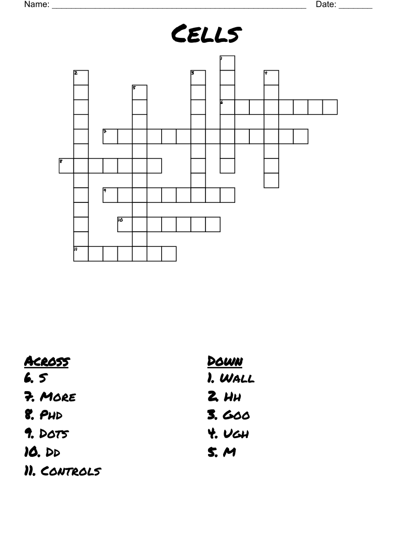 Cells Crossword WordMint