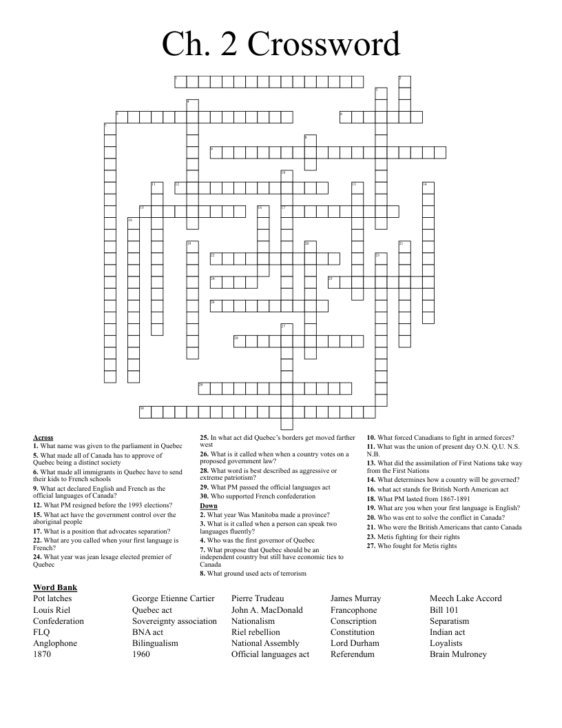 Ch 2 Crossword WordMint