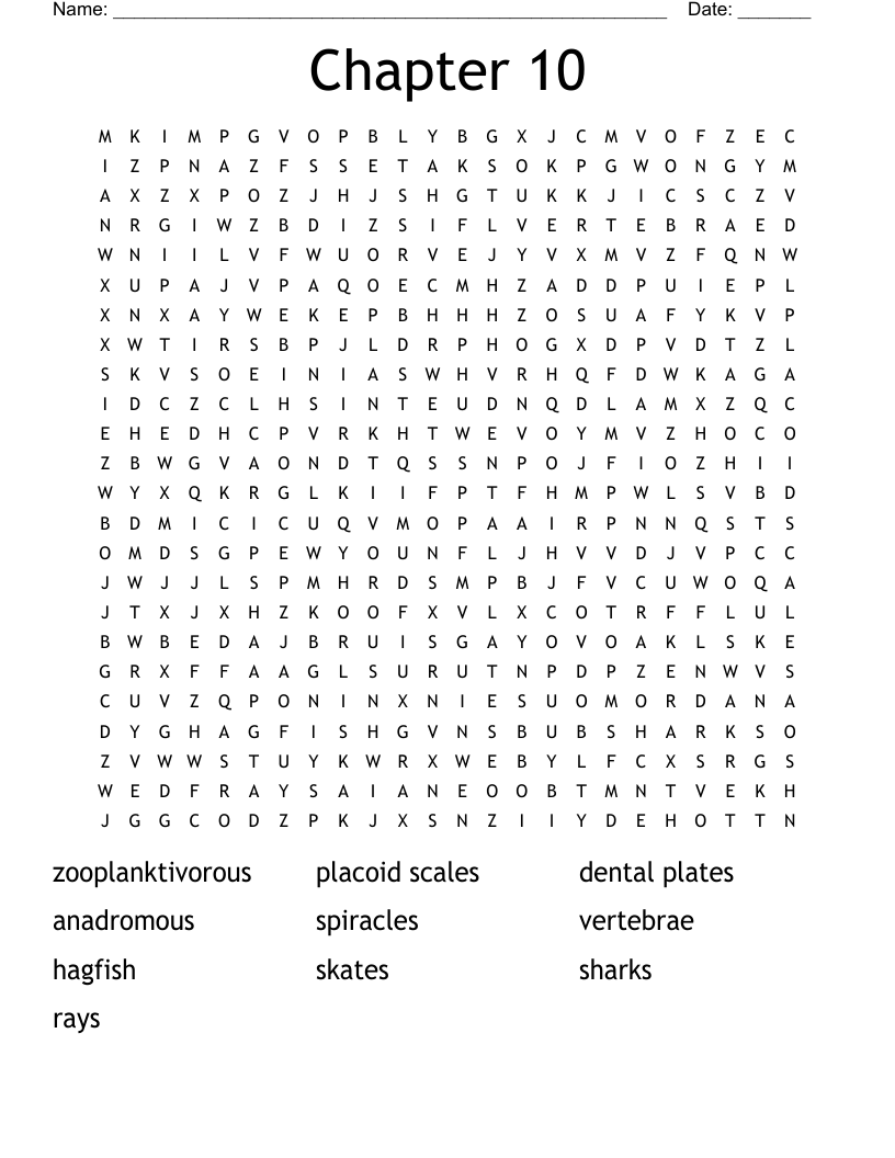 Similar To Chapter 10 Word Search WordMint