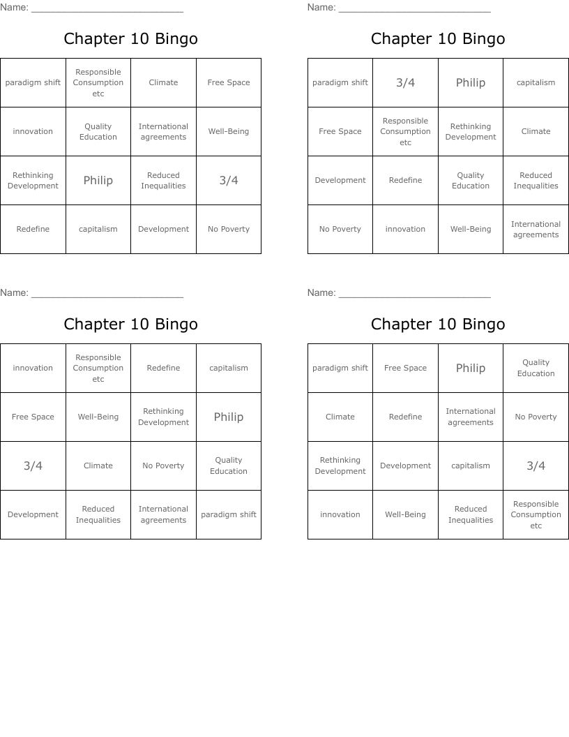 Chapter 10 Bingo - WordMint