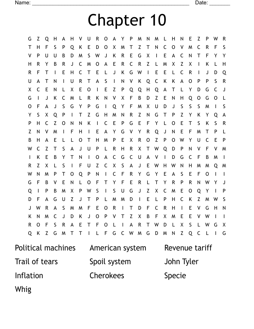Chapter 10 Word Search - WordMint
