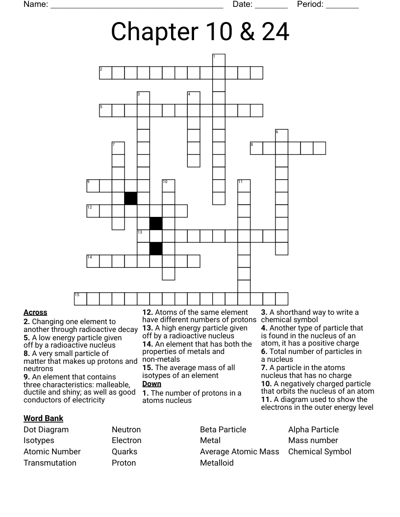 Chapter 10 & 24 Crossword - WordMint