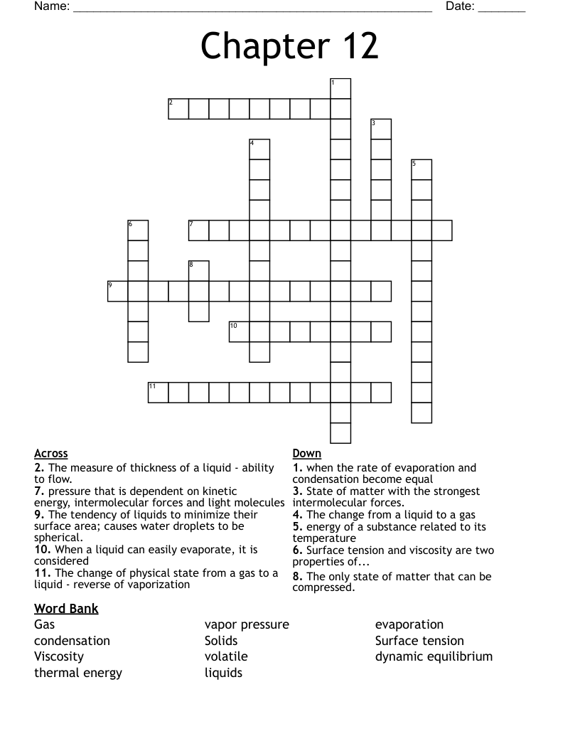 Chapter 12 Crossword - WordMint
