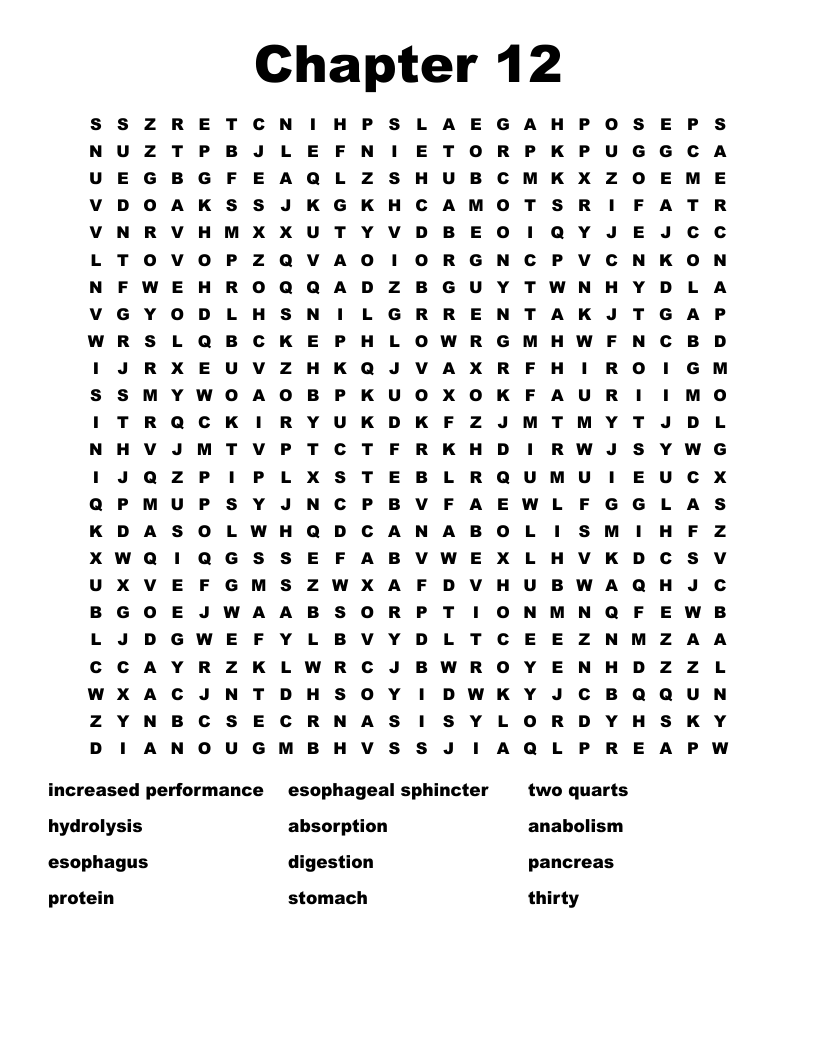 Chapter 12 Word Search - WordMint