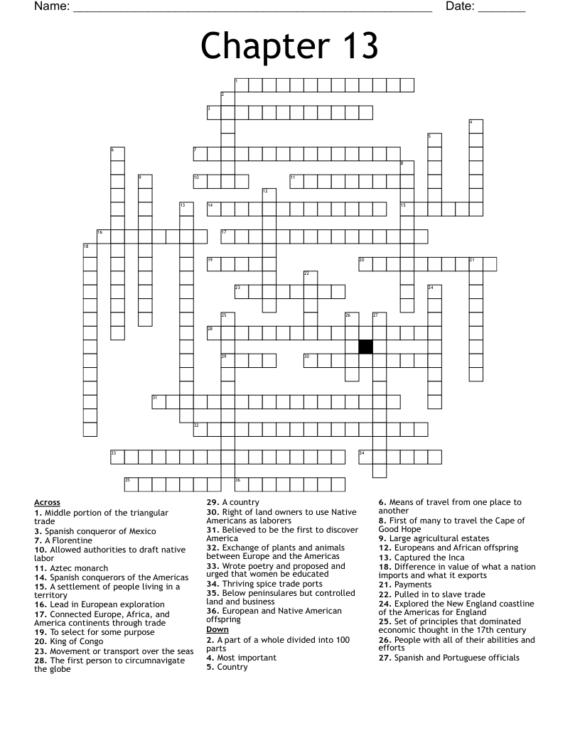 Age Of Exploration Crossword WordMint