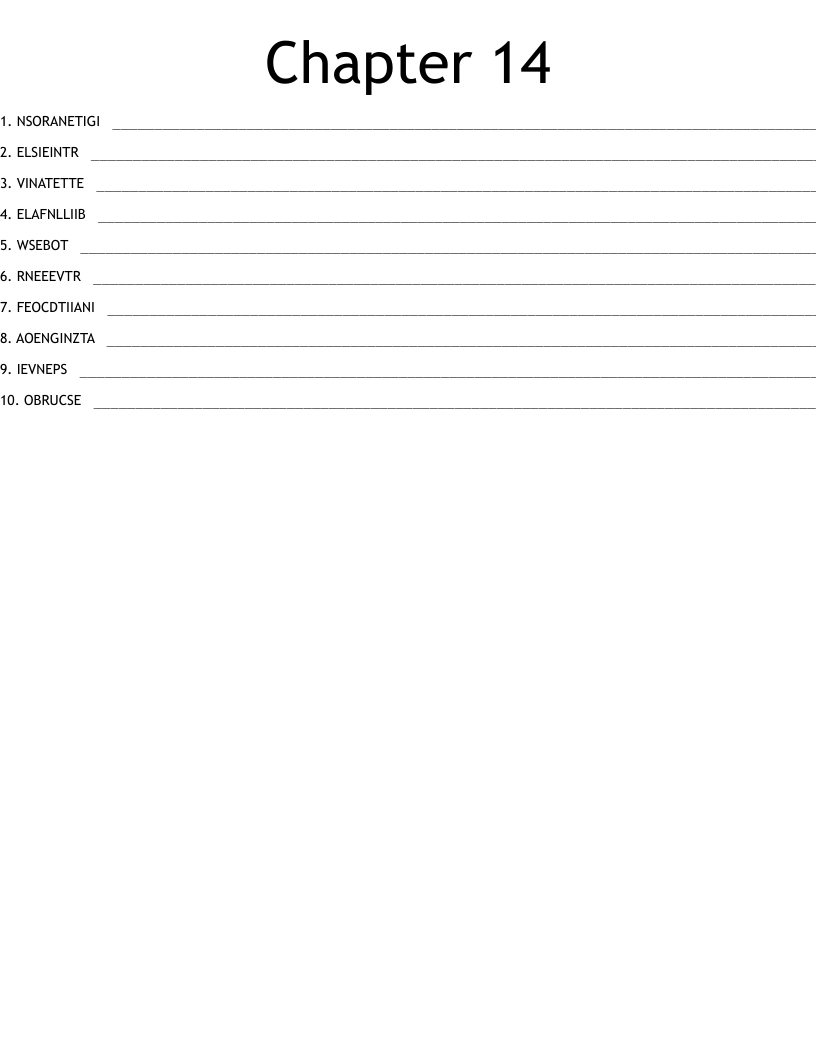 Chapter 14 Word Scramble - WordMint