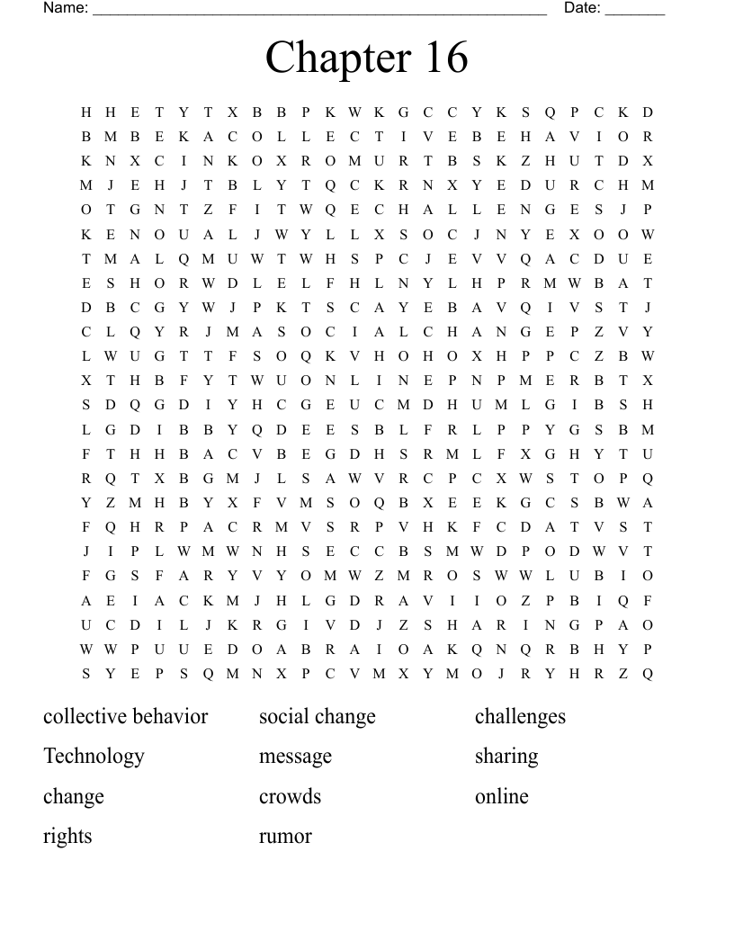 Chapter 16 Word Search - WordMint