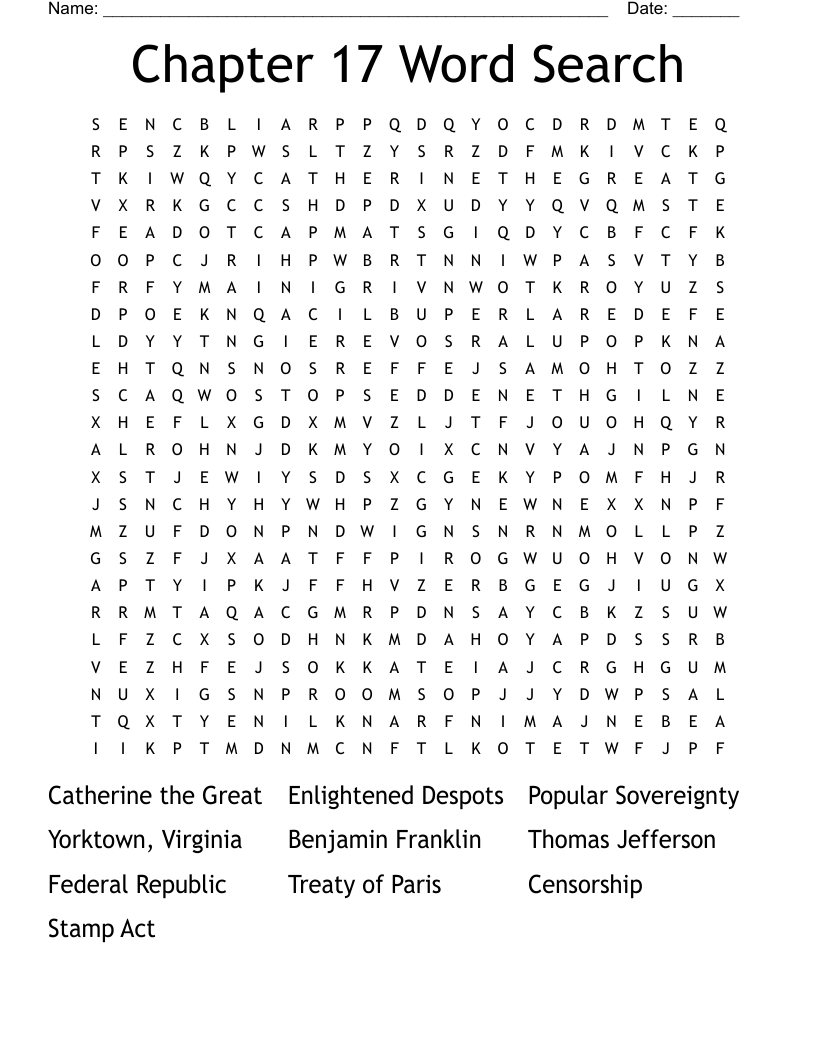 Chapter 17 Word Search - WordMint