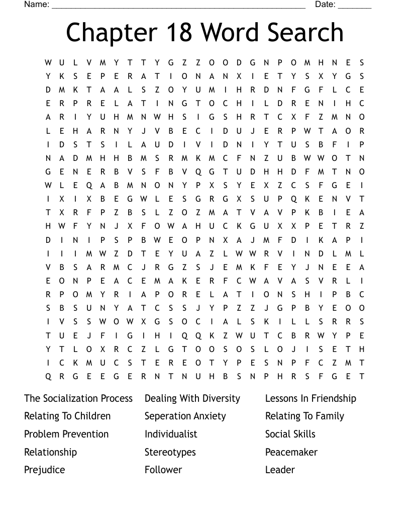 Chapter 18 Word Search - WordMint