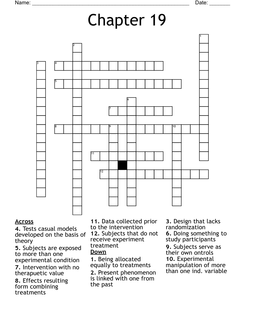 Chapter 19 Crossword - WordMint