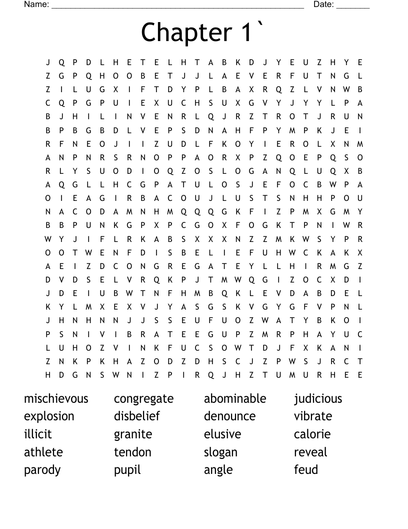 Chapter 1` Word Search - WordMint