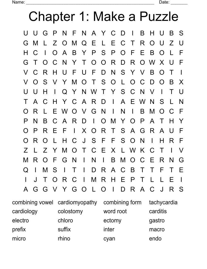 Chapter 1 Make A Puzzle Word Search WordMint