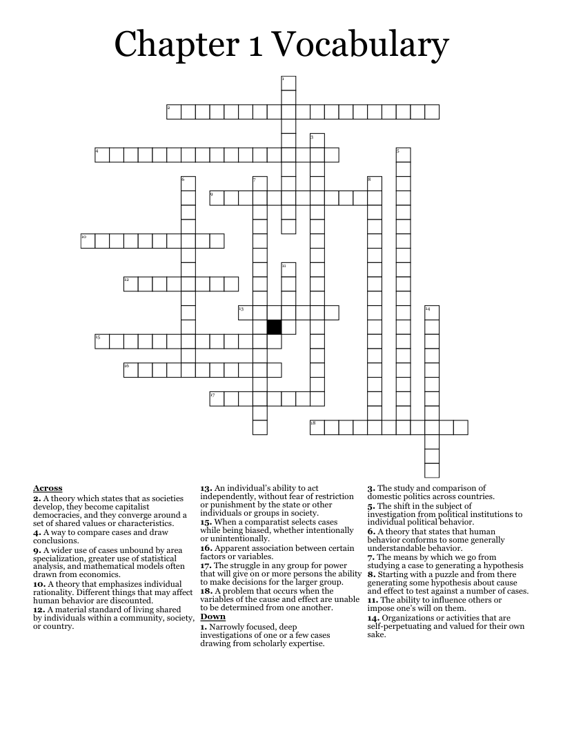 Chapter 1 Vocabulary Crossword - WordMint