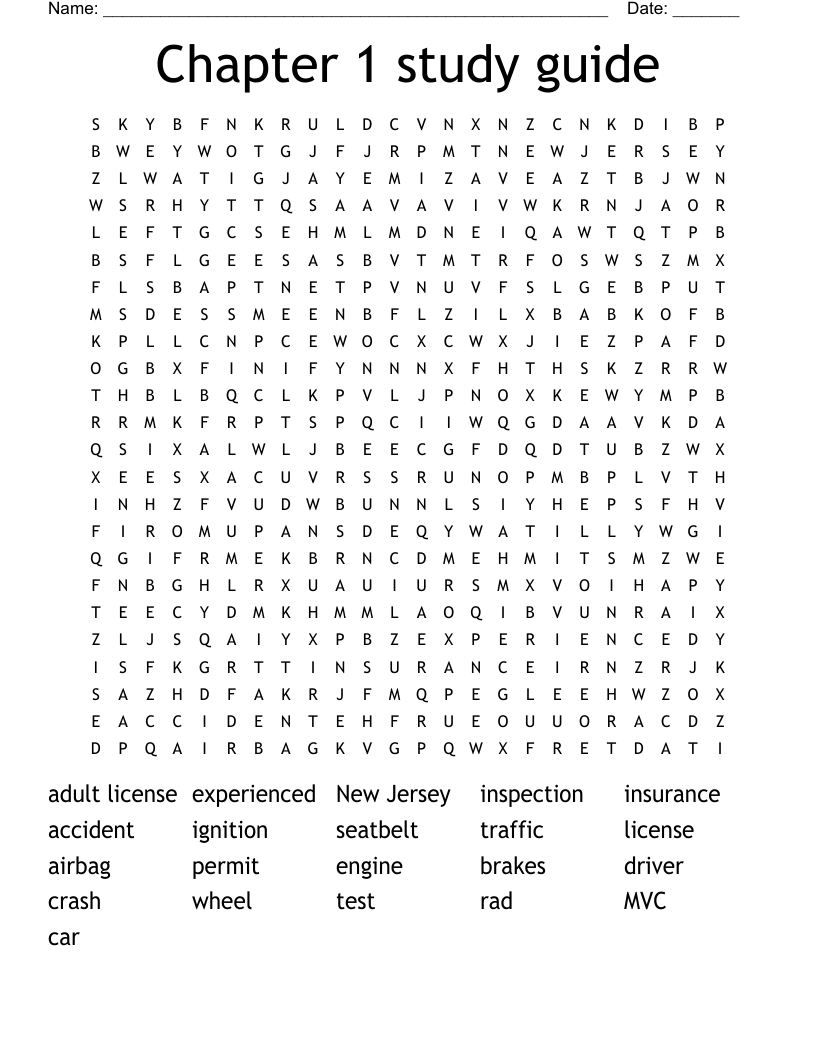 Chapter 1 study guide Word Search - WordMint