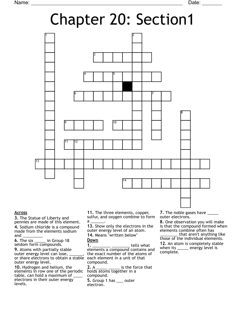 Chapter 20: Section1 Crossword - WordMint