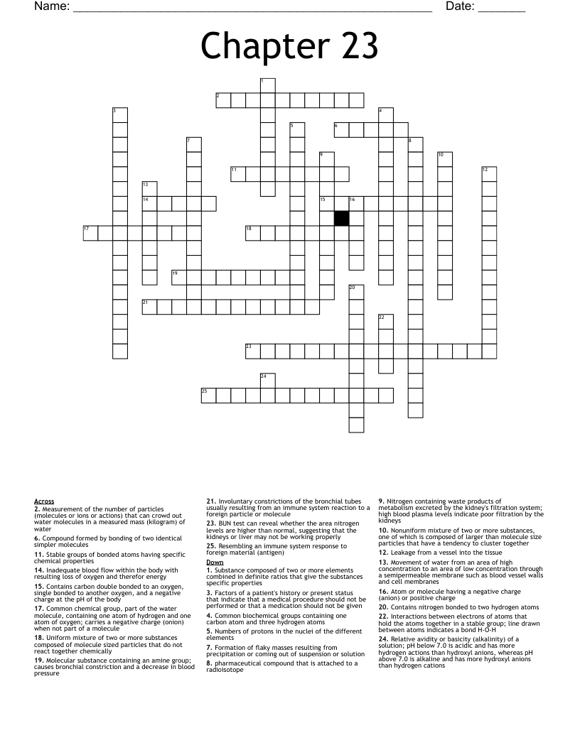 Chapter 23 Crossword - WordMint