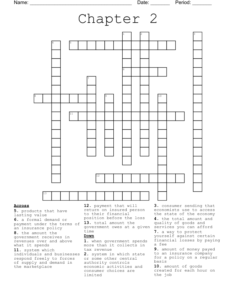 Chapter 2 Crossword - WordMint