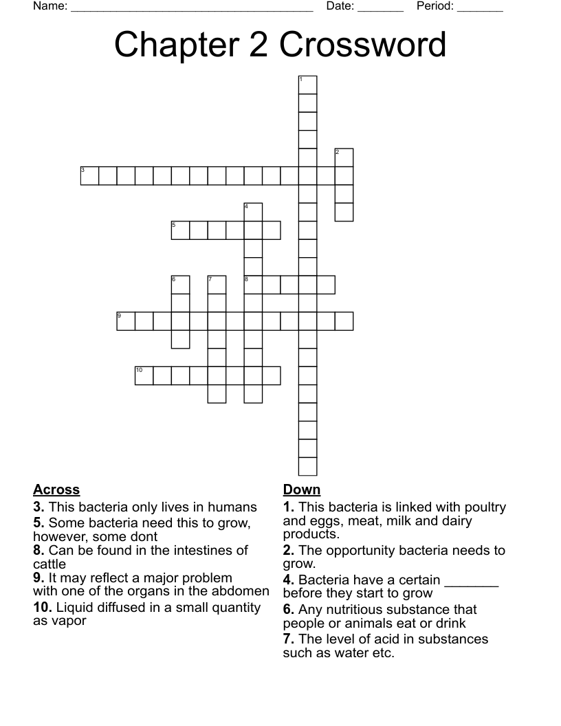 Chapter 2 Crossword - WordMint