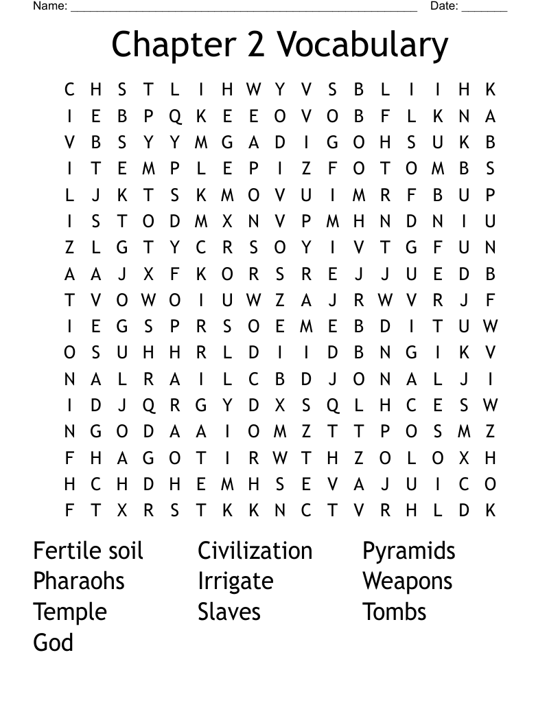 Chapter 2 Vocabulary Word Search - WordMint