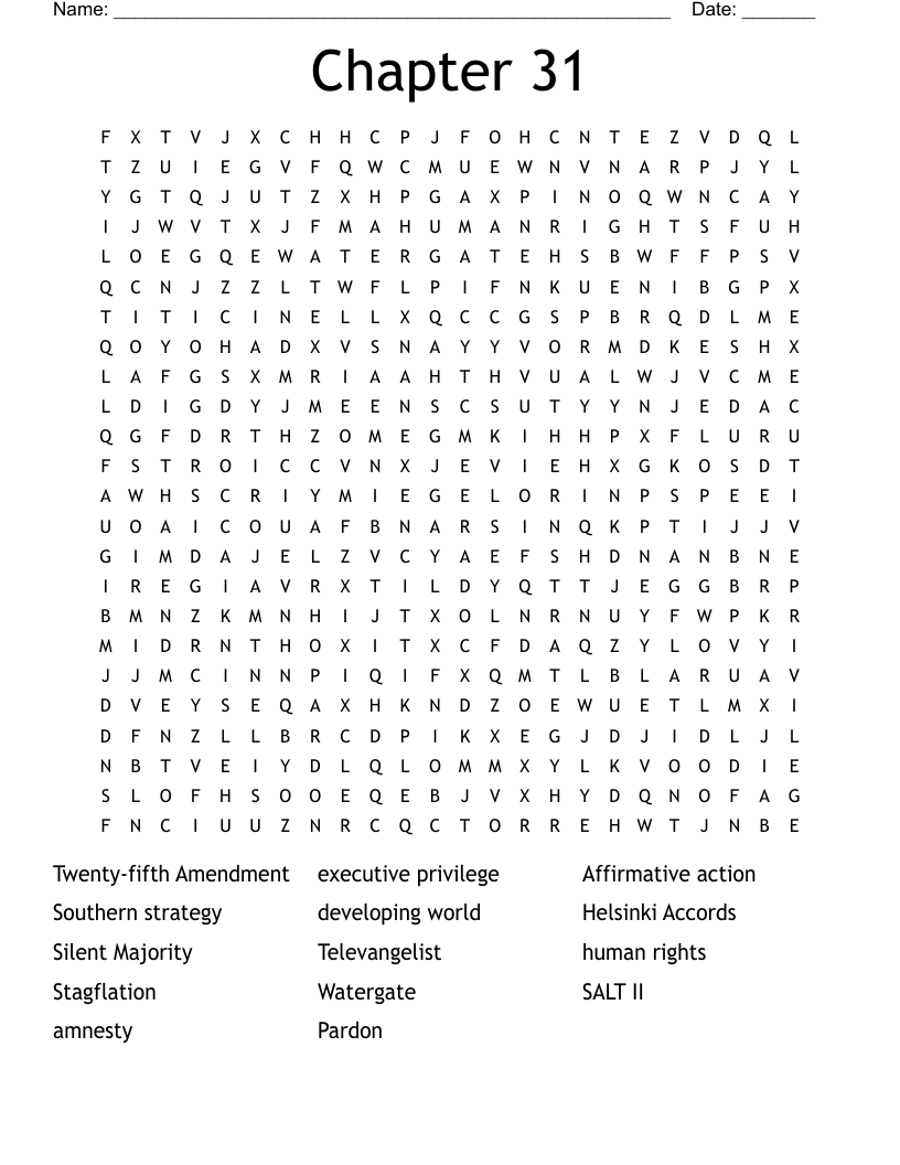 Chapter 31 Word Search - WordMint
