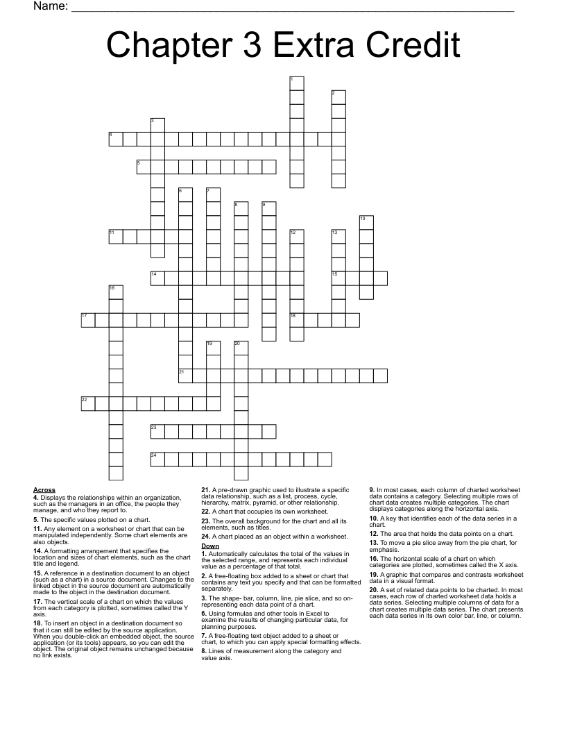 Chapter 7 Vocabulary BIM Crossword WordMint