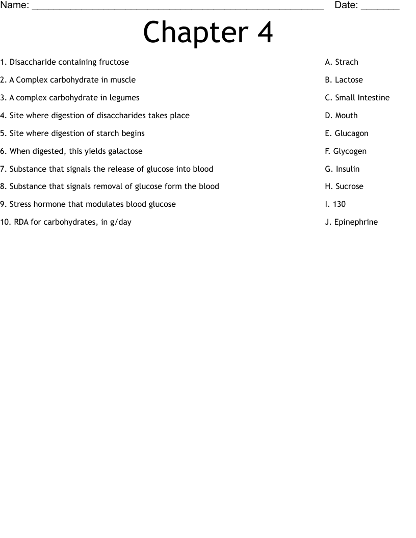Chapter 4 Worksheet WordMint