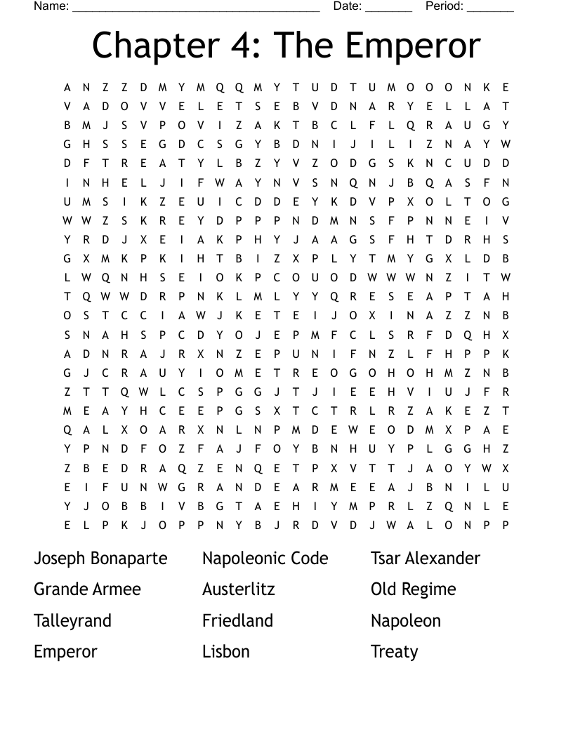 Chapter 4: The Emperor Word Search - WordMint
