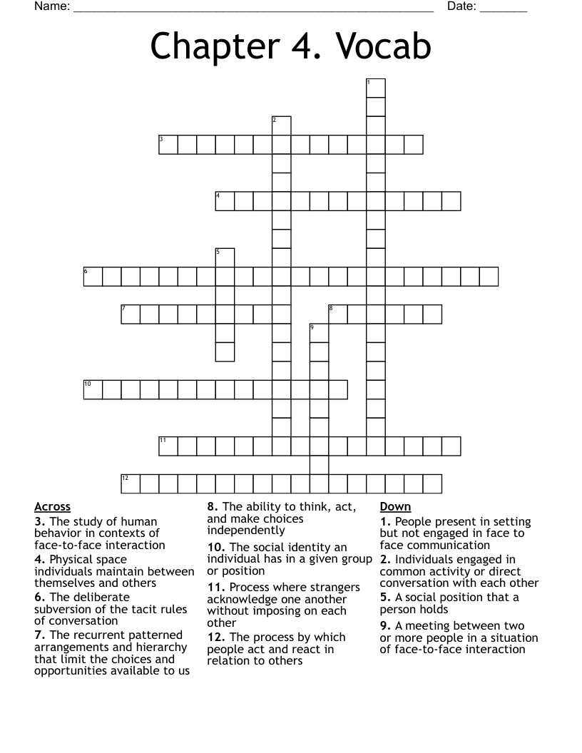 Chapter 4. Vocab Crossword - WordMint