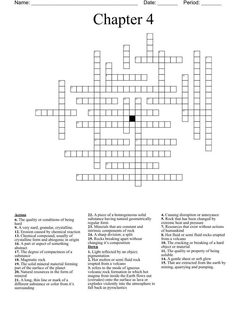 Chapter 4 Crossword - WordMint