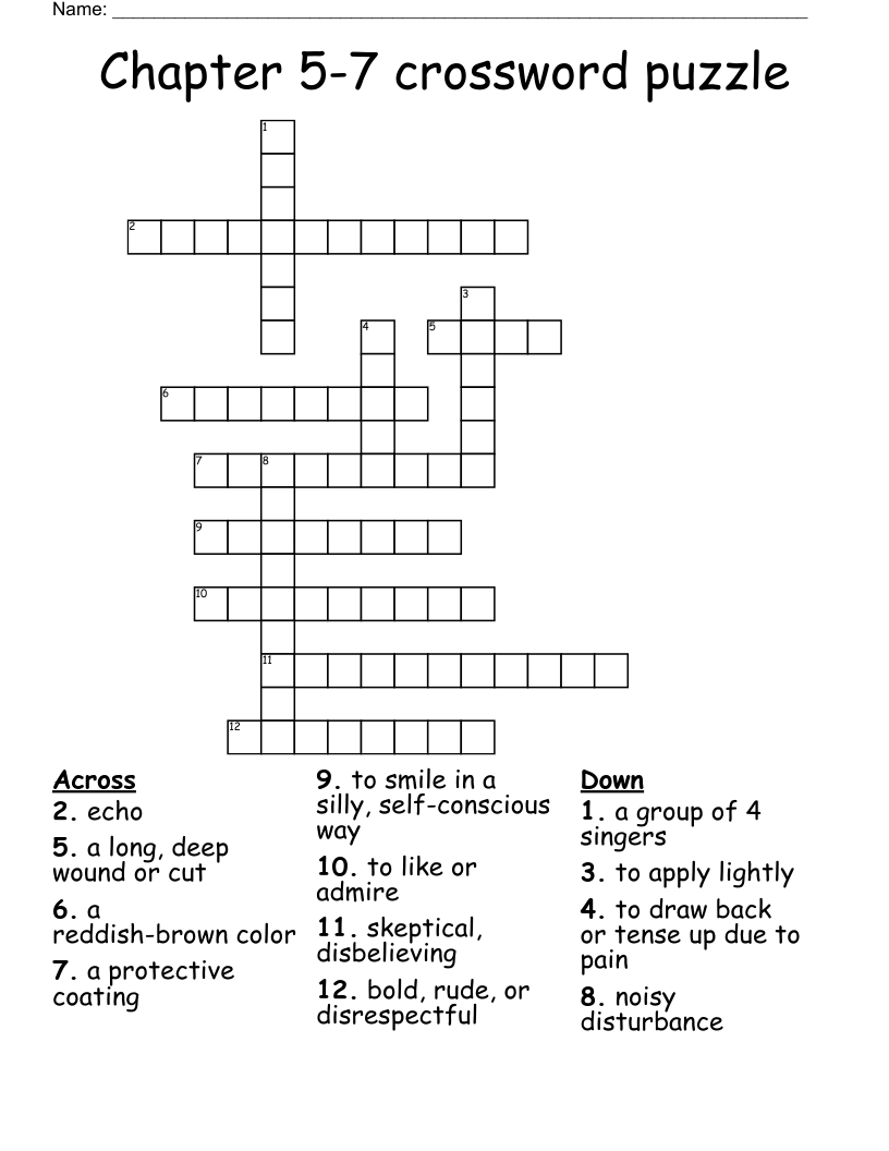Chapter 5 7 Crossword Puzzle WordMint