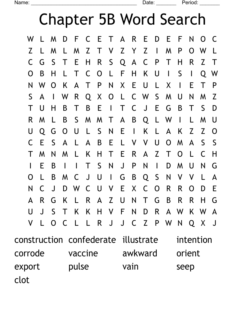 Chapter 5B Word Search - WordMint