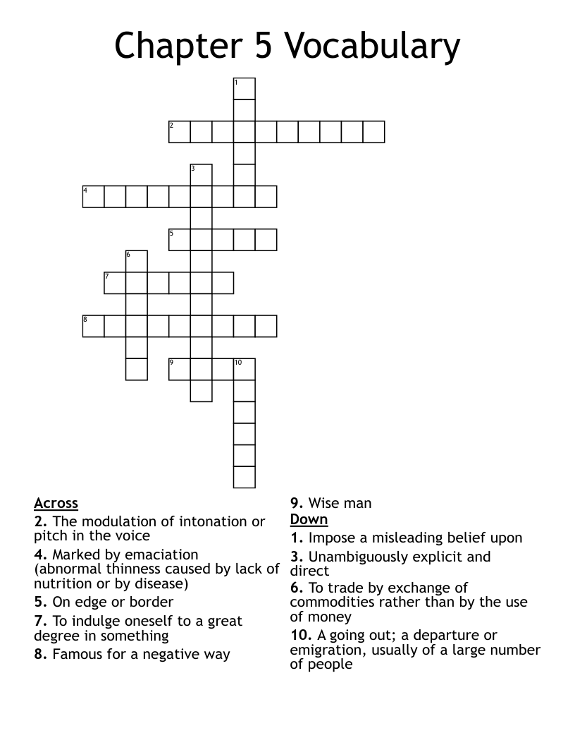 Chapter 5 Vocabulary Crossword - WordMint