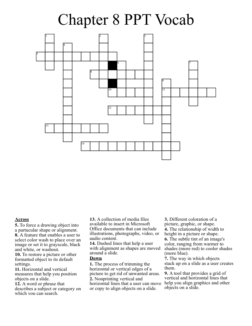 Chapter 8 PPT Vocab Crossword - WordMint