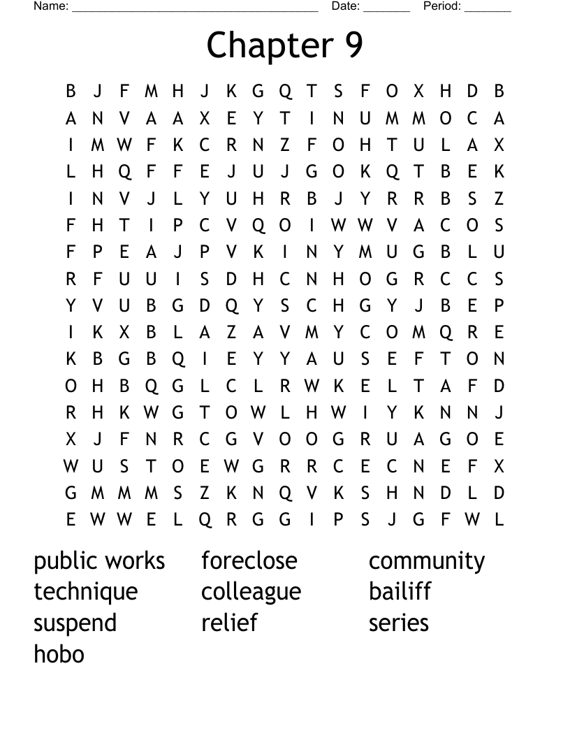 Chapter 9 Word Search - WordMint